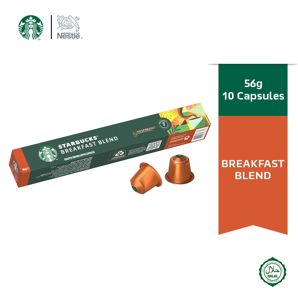 Starbucks® Breakfast Blend® by Nespresso® Medium Roast Coffee Capsules ...