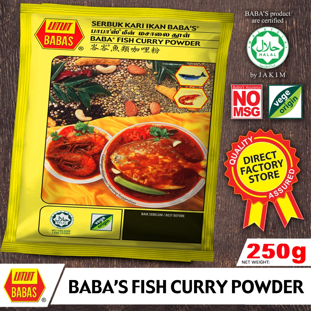 Serbuk Kari Ikan Baba's (250g) - Baba Fish Curry Powder 峇峇鱼类咖喱粉 ...