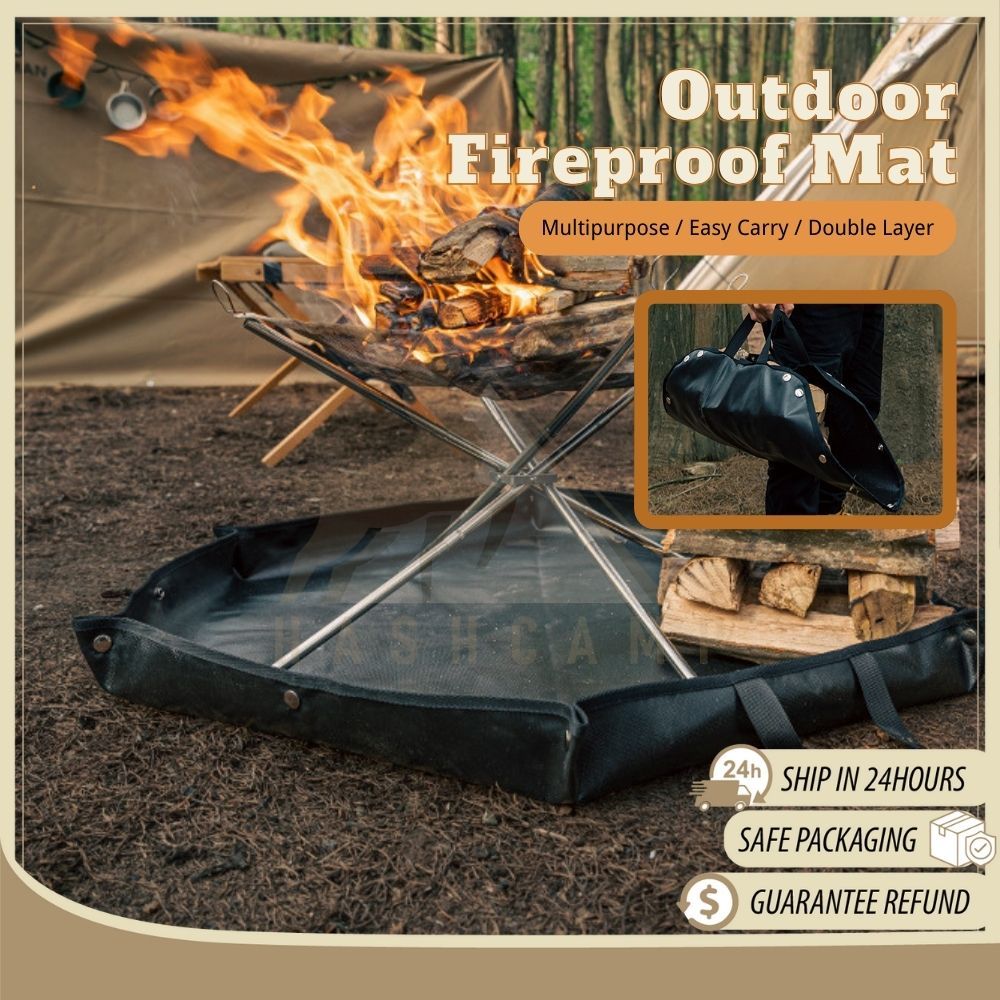 Outdoor Fireproof Mat Anti-Dust Cloth BBQ Flame Retardant Silicone Heat ...