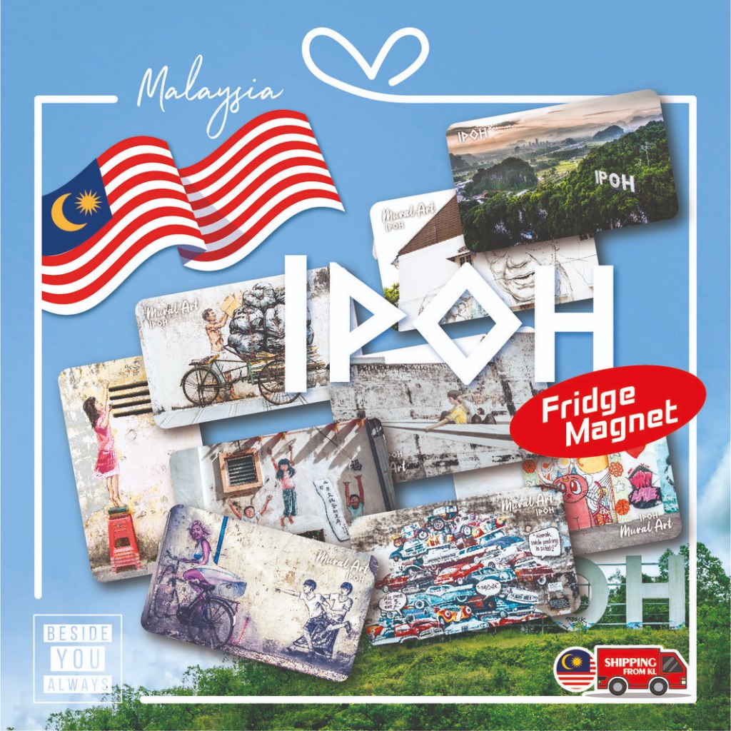 Malaysia Ipoh Gift Mural Art Souvenir Fridge Magnet 9cm x 5.5cm ...