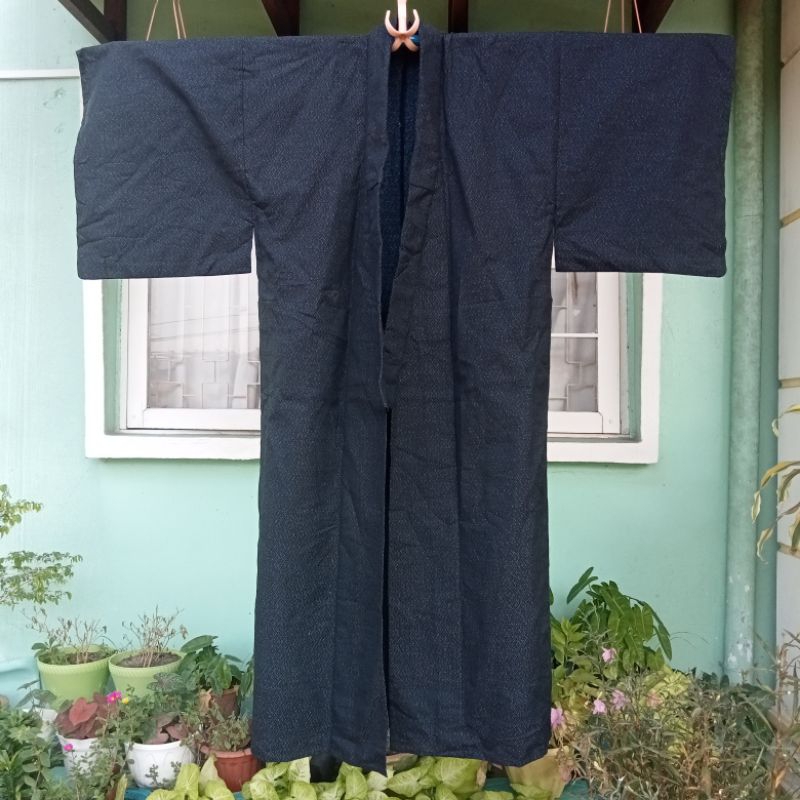 Kimono Yukata Blue Linen Japanese Vintage | Shopee Malaysia