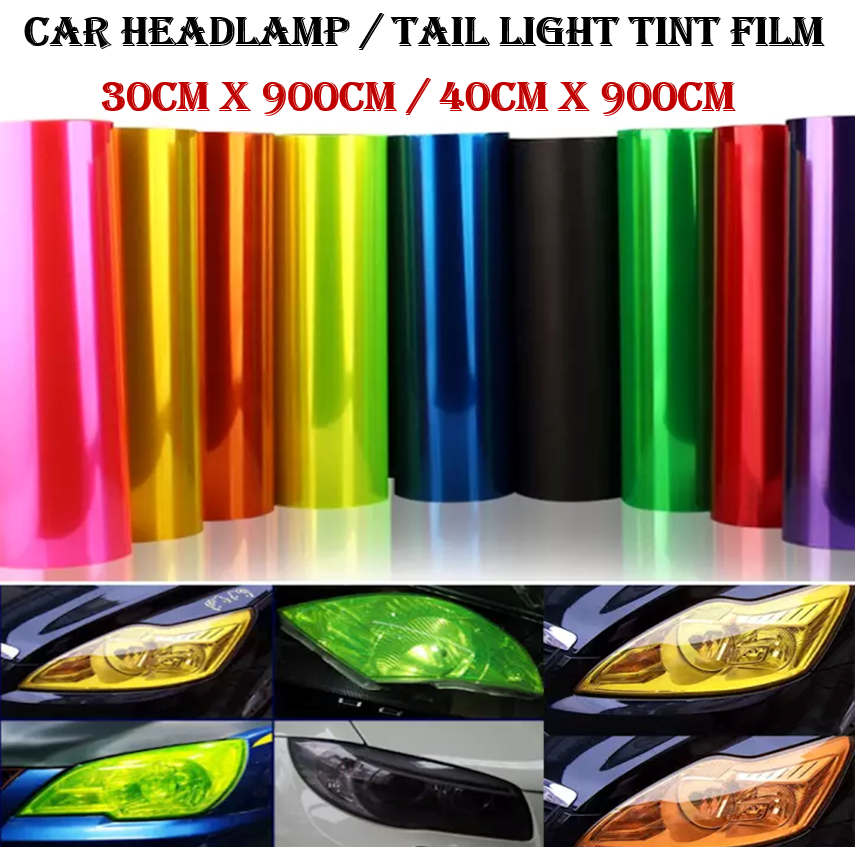 (30cm x 900cm / 40cm x 900cm) Car Headlamp Protector Film Sticker ...