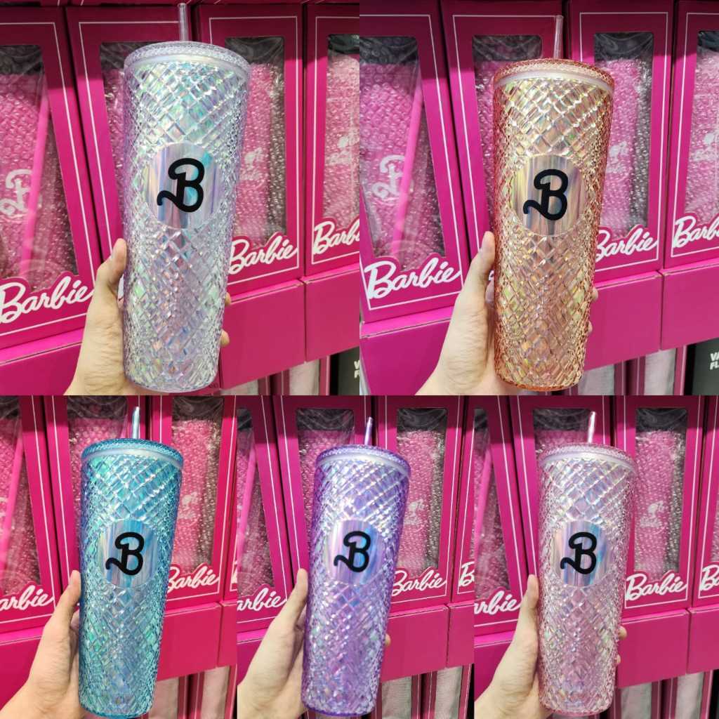 710ml Barbie Cup Bling Pink Tumbler Acrylic Cold Cup Barbies Movie ...