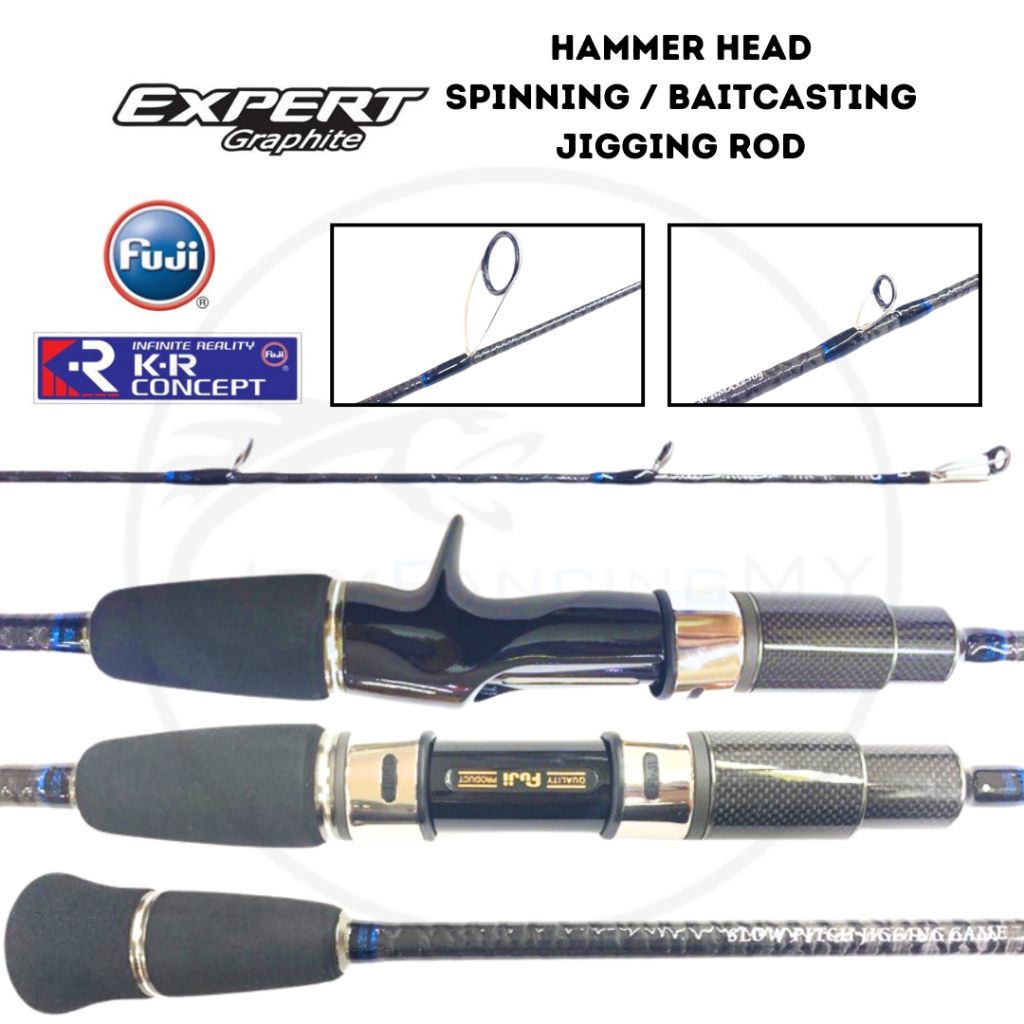 Expert Graphite Hammer Head Spinning Baitcasting Fishing Jigging Rod ...