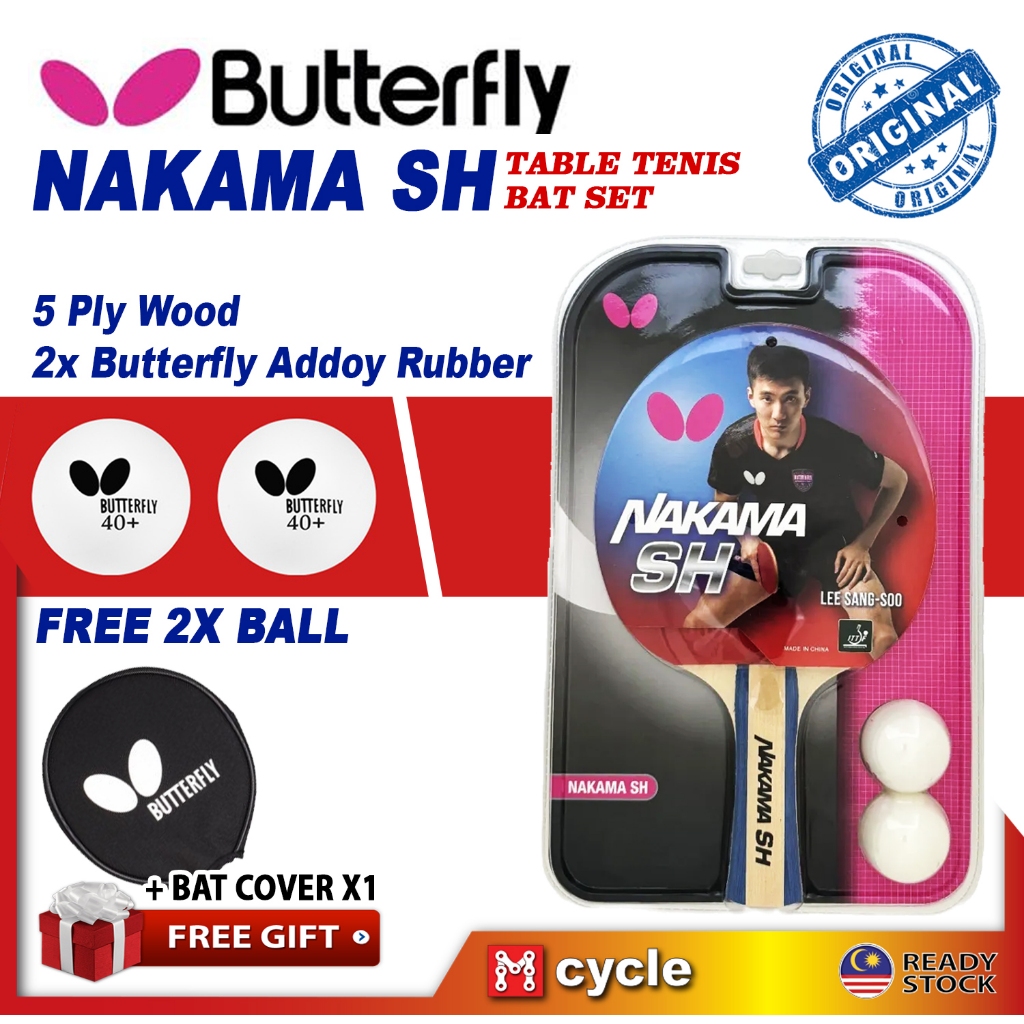 Butterfly Nakama SH Table Tennis Bat Set Handshake Tournament Ping Pong ...