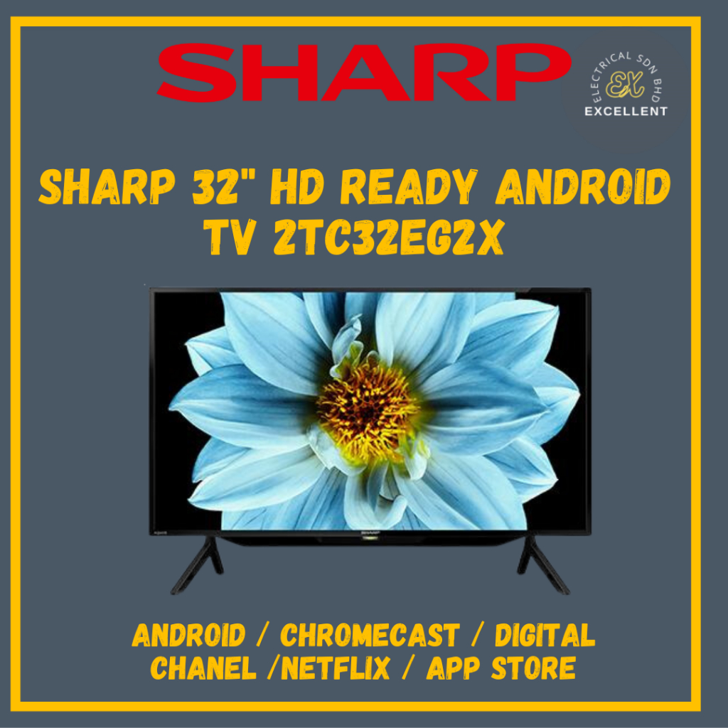 SHARP 32 inch HD Ready Android TV - 2TC32EG2X TELEVISION 电视机 高清 ...
