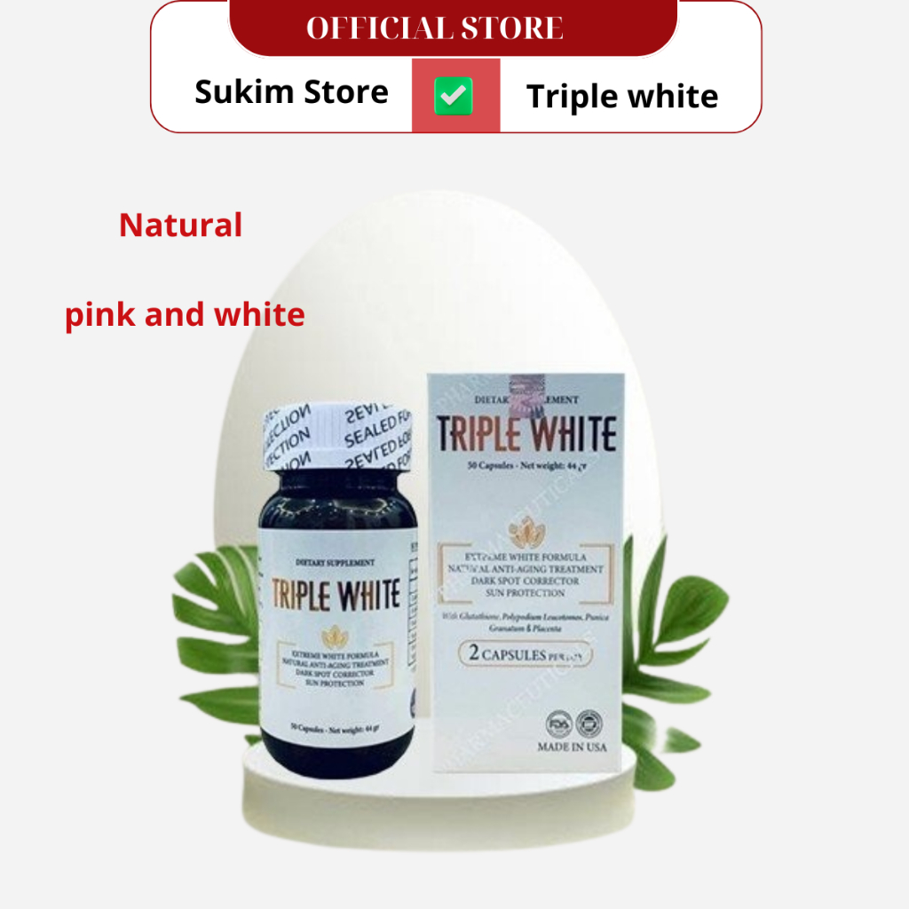 Triple White Whitening Oral Capsule Reduces Dark Spots White Box Of 50 ...