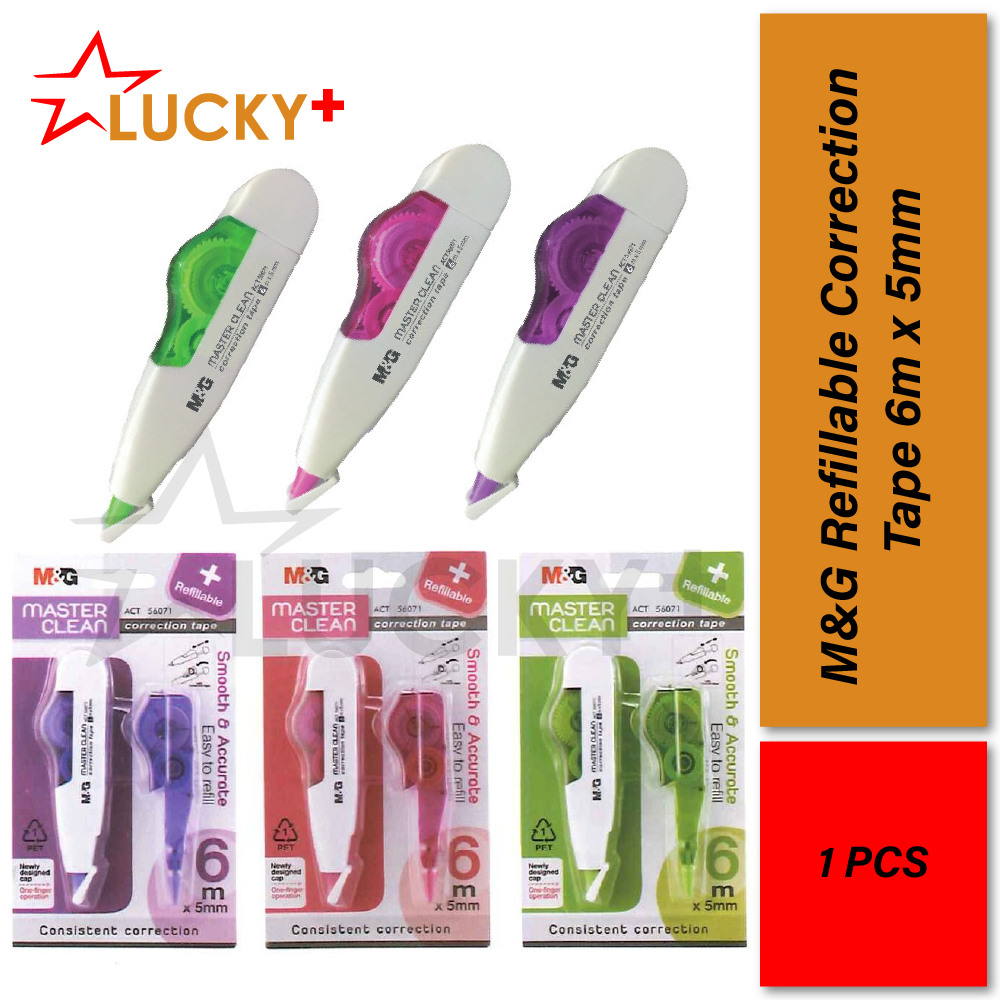 M&G Master Clean Refillable Correction Tape 5mm x 6m (ACT56071)(1'pcs ...