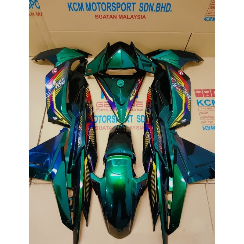 HLD COVER SET SYM VF3I PEACOCK GREEN SIAP PASANG STICKER | Shopee Malaysia