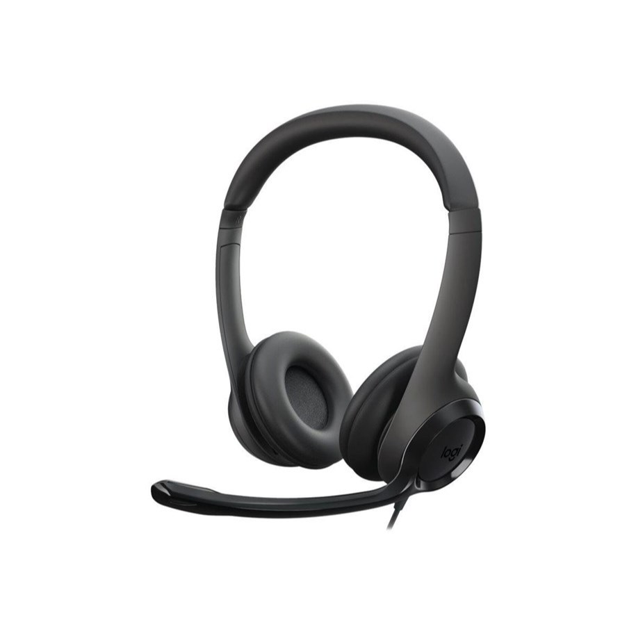 Logitech H390 USB Corded Computer Stereo Wired Headset Noise Cancelling ...