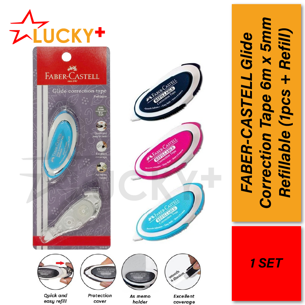 (100% Original)Faber-Castell Glide Correction Tape Refillable 5mm x 6m ...