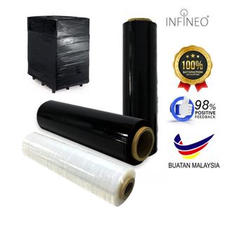 Stretch Film Carton Box Wrapping Plastic Roll, 250mm Black / Clear ...