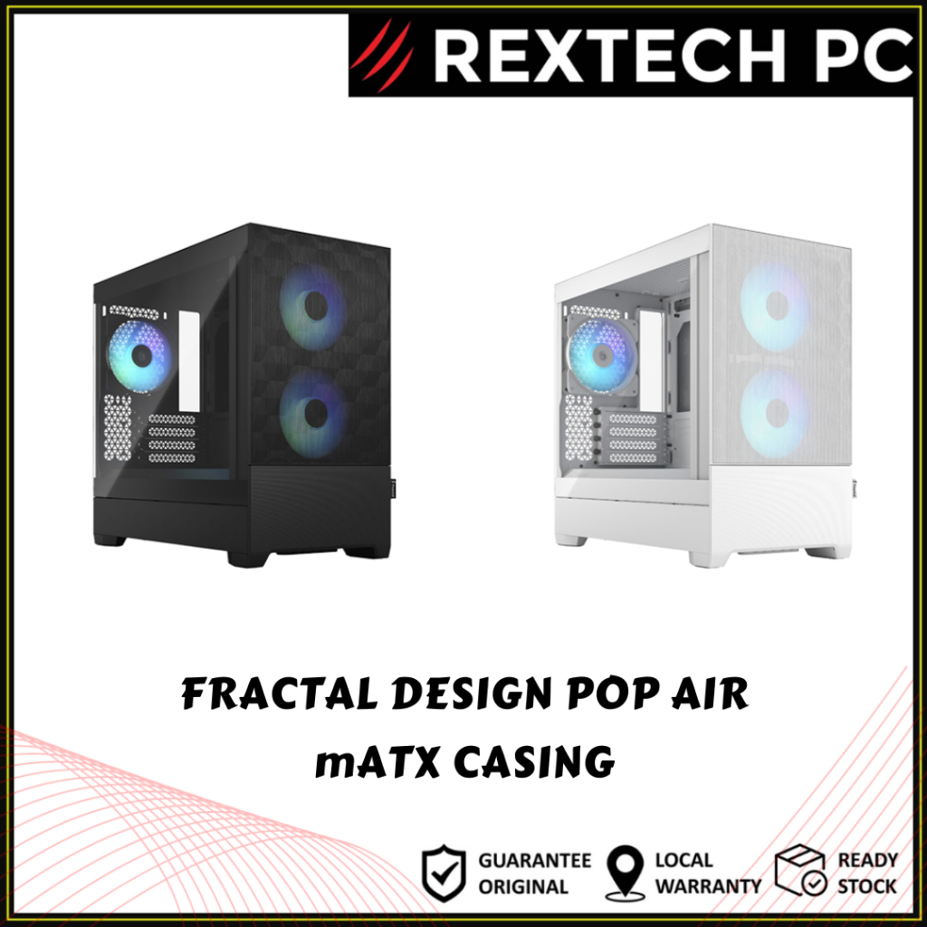 FRACTAL DESIGN Pop Mini Air RGB Black TG Clear Tint / White TG Clear ...