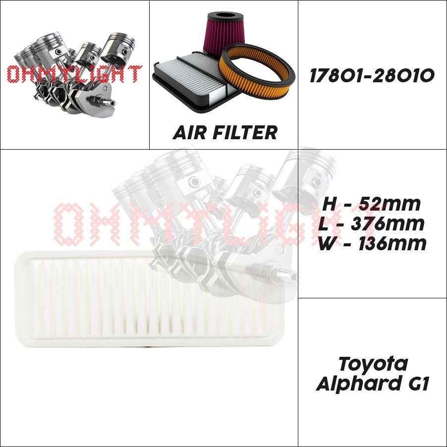 O.E.M Air Filter 17801-28010 (Toyota Alphard) | Shopee Malaysia