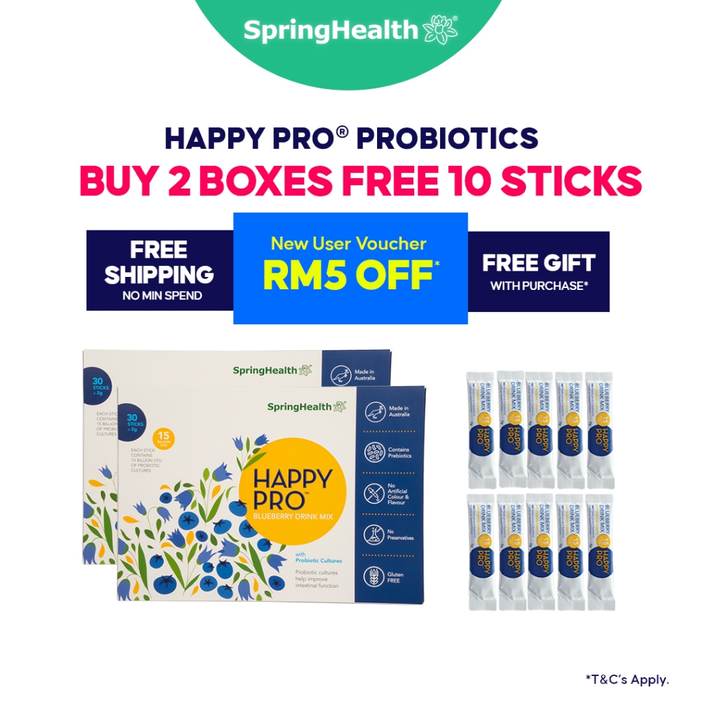 SpringHealth Happy PRO® Blueberry Drink Mix with 15 Billion CFU ...
