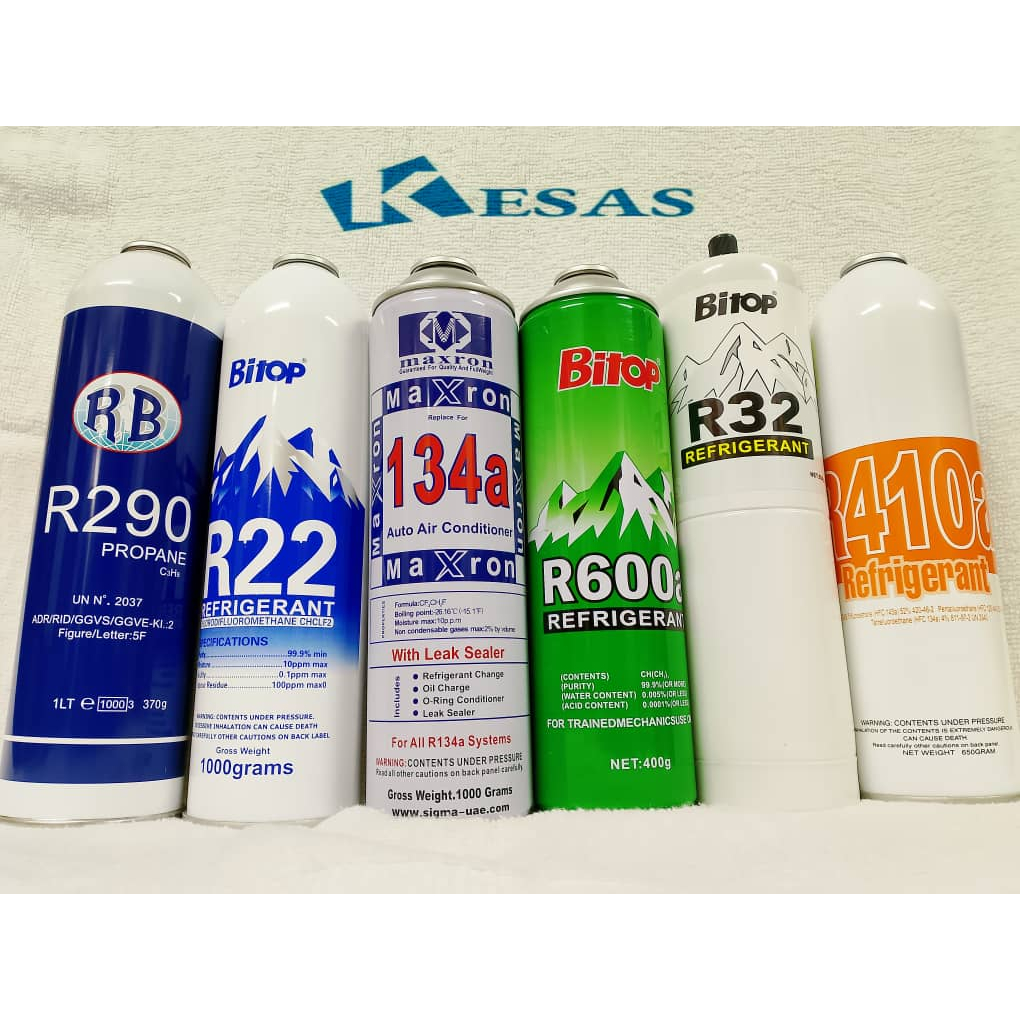 GAS R600A 134A R22 R32 R410A R290 AIR CONDITIONER AIRCOND AND REFRIDGE ...
