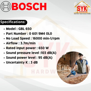 SYK Bosch Blower GBL650=GBL620 Electric Air Blower Vacuum Leaf Blower ...