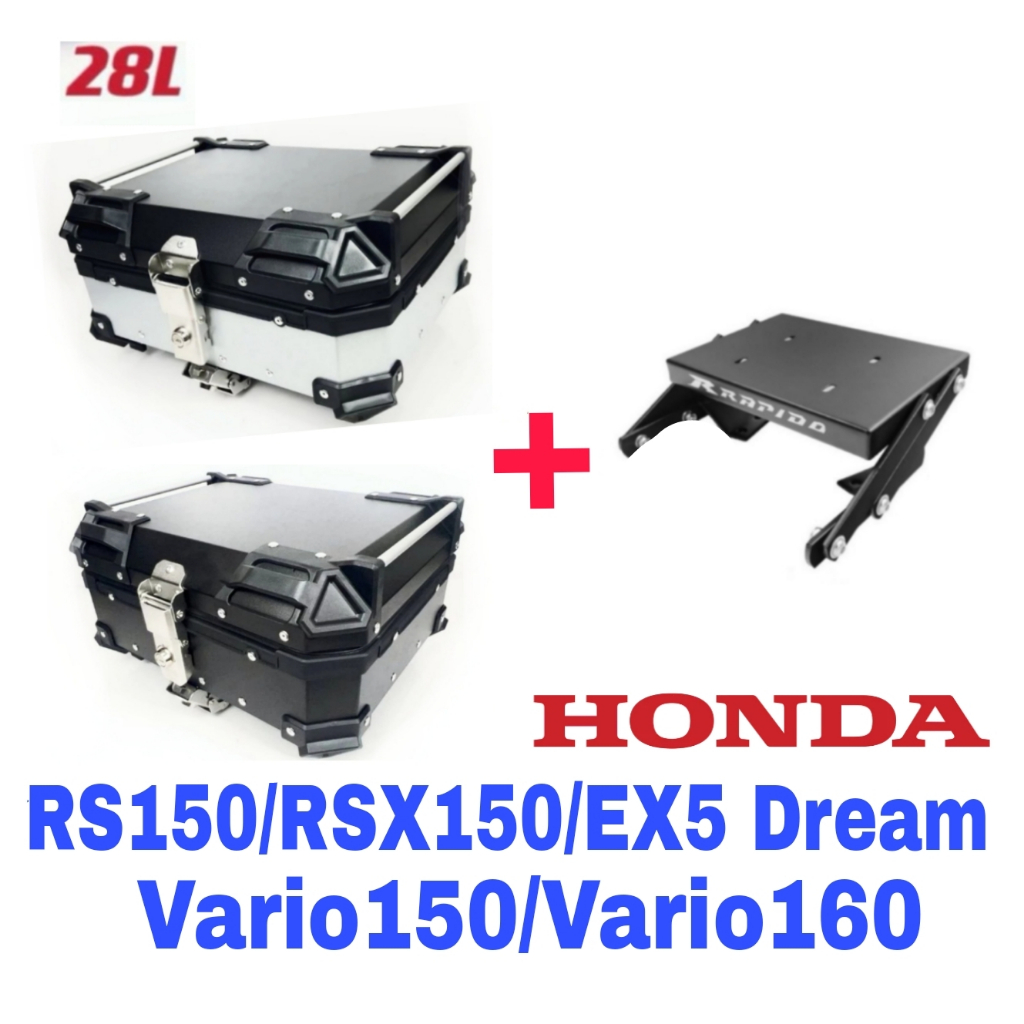 Monorack RAPIDO Box Alloy 28L Aluminum Honda RS150 RS RSX150 RSX ...