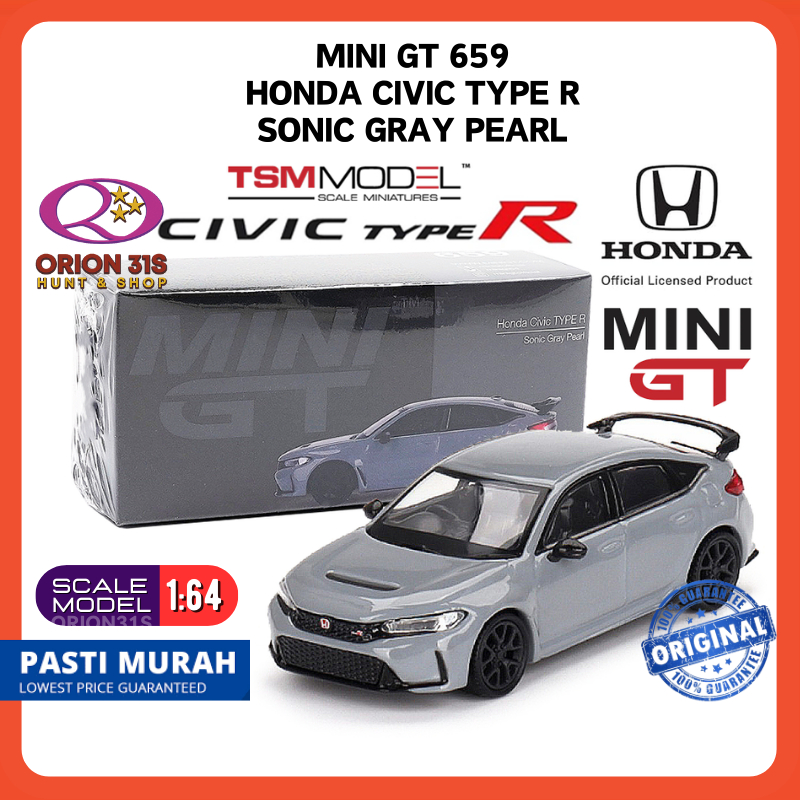 Mini GT 659 Honda Civic Type R Sonic Gray Pearl 2023 RHD Sealed Box ...