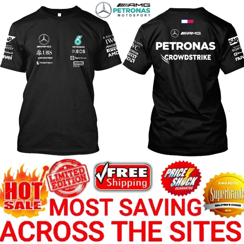 Latest Petronas AMG Mercedes F1 Logo Team Driver Mens Casual Big Size ...