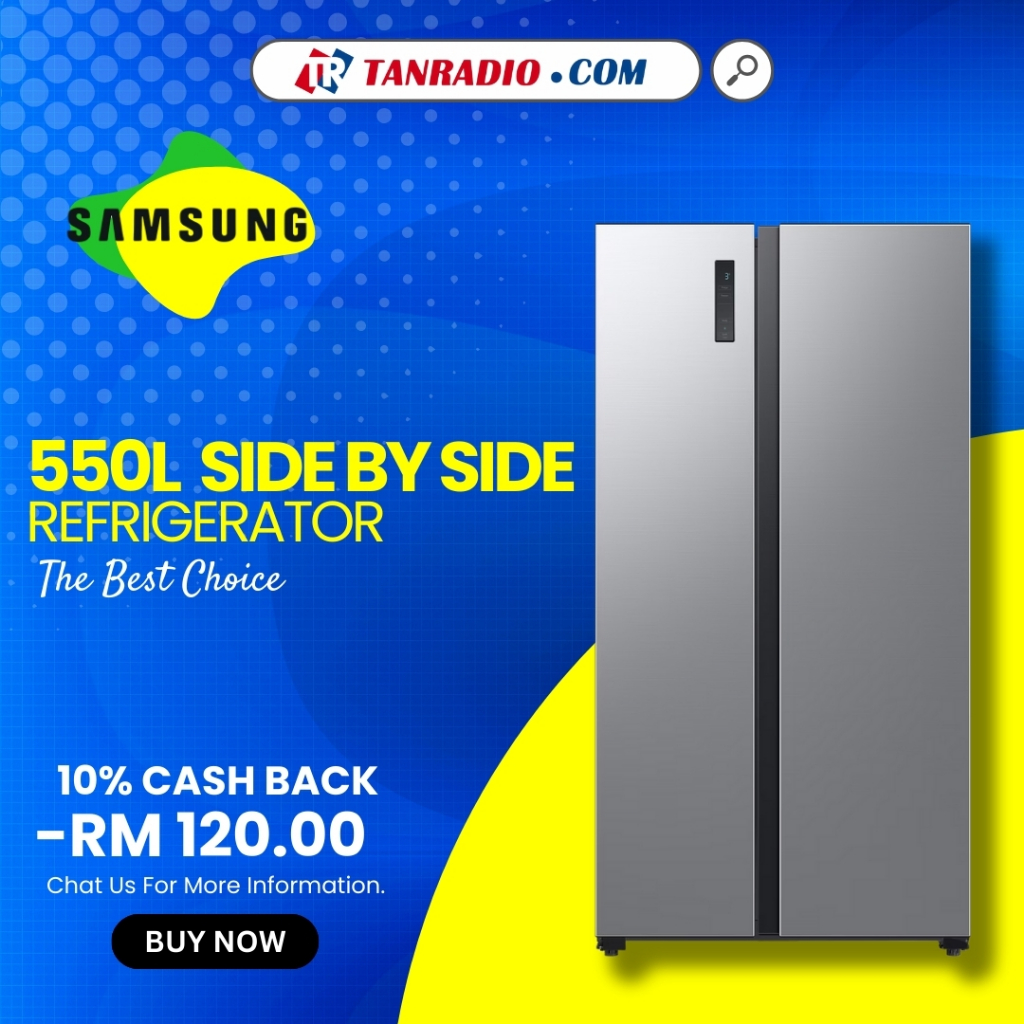 SAMSUNG 550L Side By Side Inverter Refrigerators Fridge RS52B3000M9/ME ...