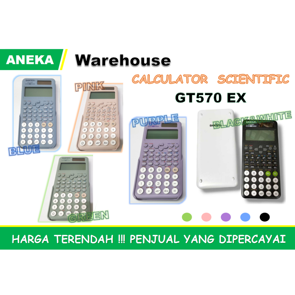 GAINTECH GT-570EX(COLOUR) / CALCULATOR SCIENTIFIC /ADDITIONAL MATHS USE ...