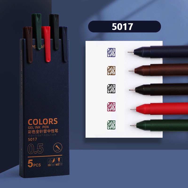 5pcs Morandi Gel Pens Set Multi Color Gel Ink Pens Vintage Marker Liner ...