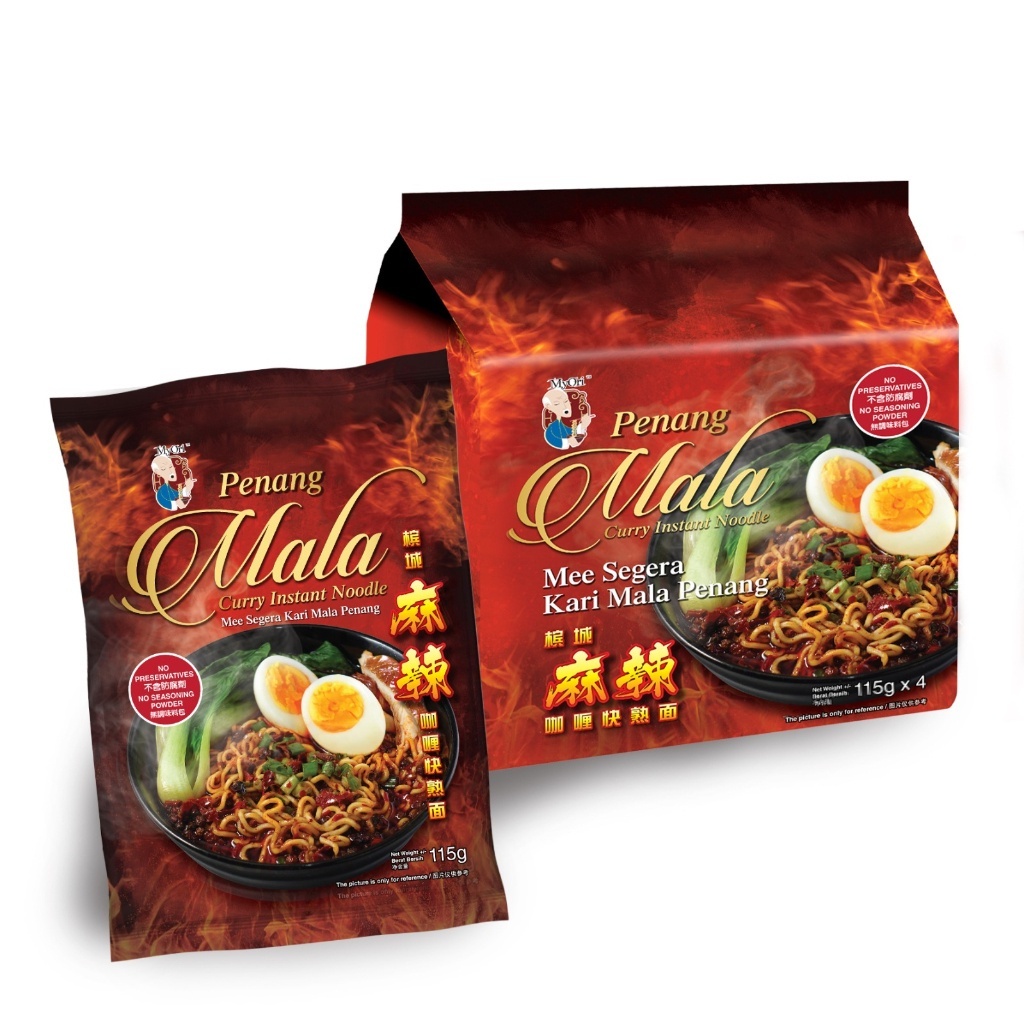 MyOri Penang Mala Red Curry Noodle (4 Packets X 115g) 正宗槟城麻辣咖喱面 (麻辣 ...