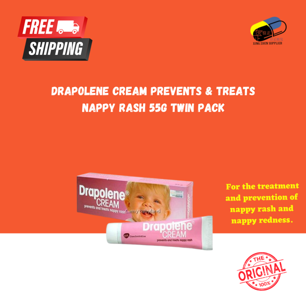 Drapolene Cream Prevents & Treats Nappy Rash 55g Twin Pack | Shopee ...
