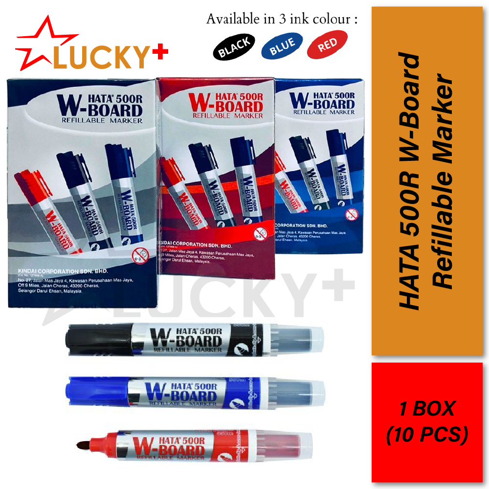 Hata WhiteBoard 500R Refillable Marker (1box / 10pcs) | Shopee Malaysia