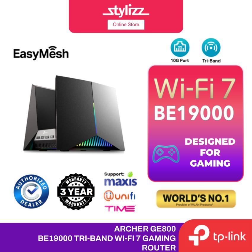 TP-Link Archer GE800 Wi-Fi 7 Gaming Router BE19000 With Tri-Band 2x 10G ...