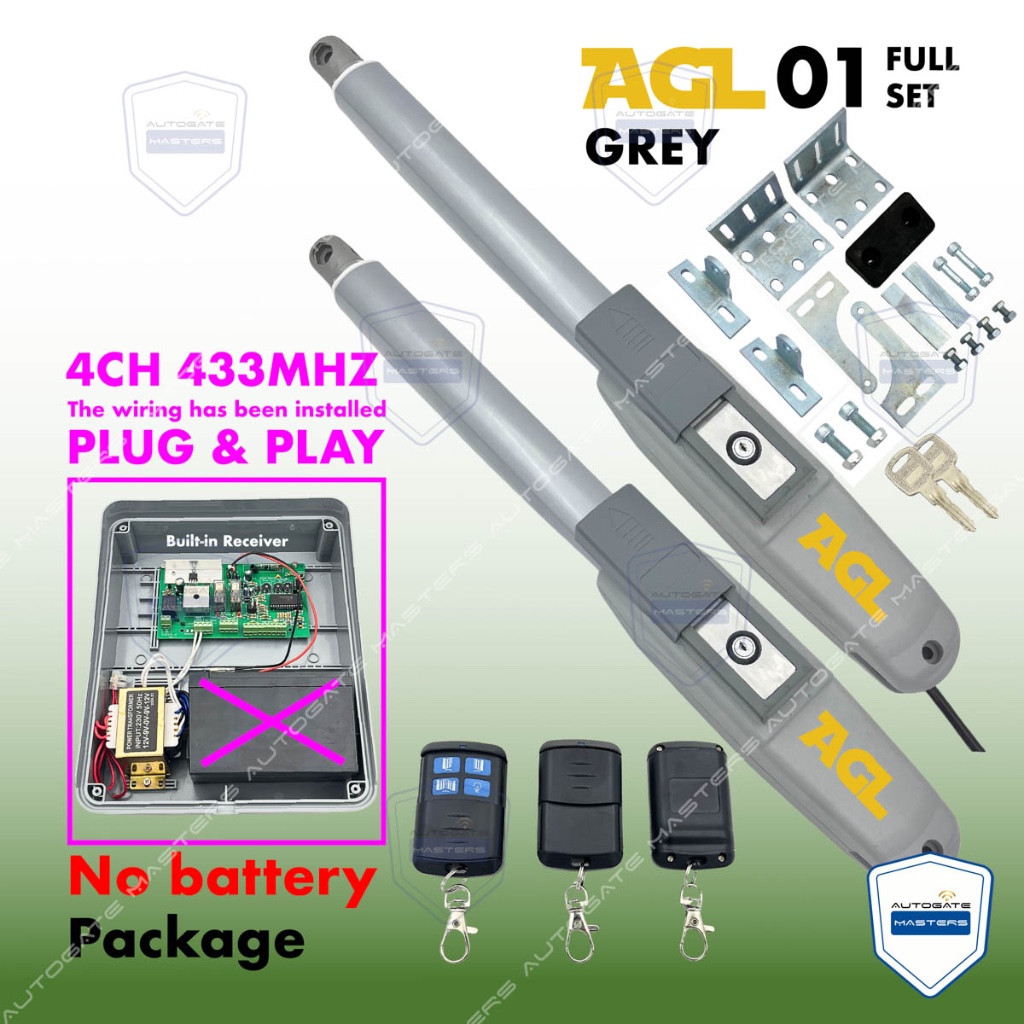 AGL 01 ( 4CH 433MHZ ) ( FUll SET ) Swing folding arm autogate system | Shopee Malaysia