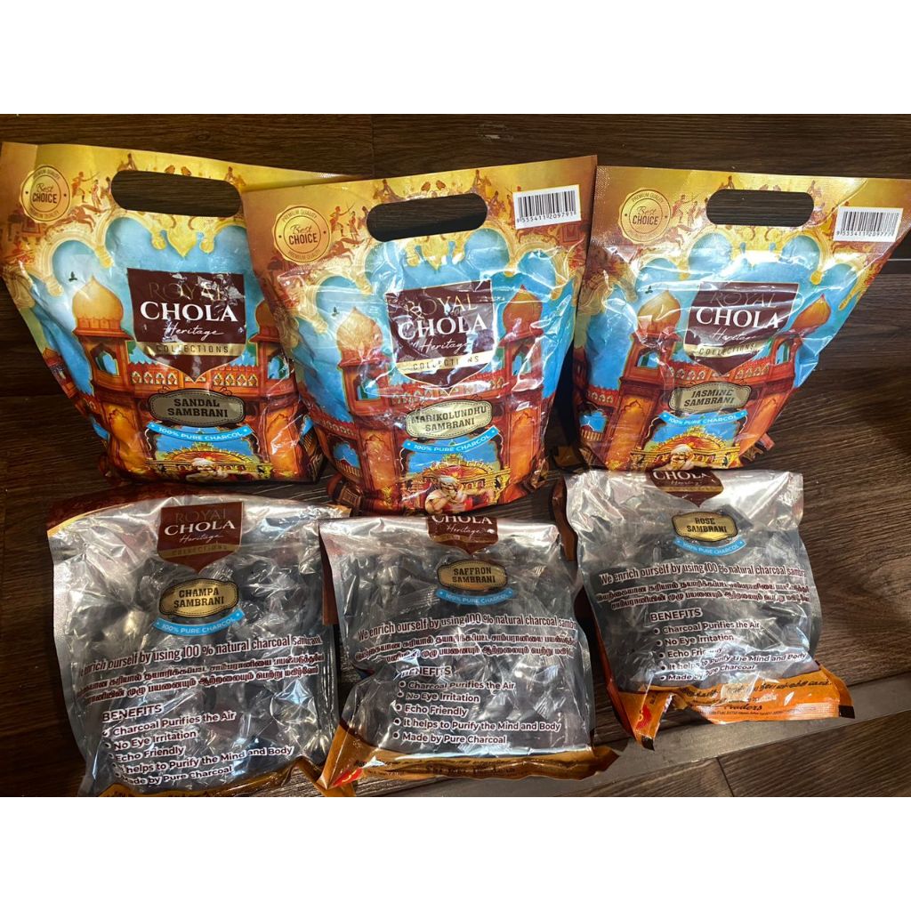 ROYAL CHOLA HERITAGE SAMBRANI 100% PURE CHARCOL 6 TYPES (BUY 10 FREE 1 ...
