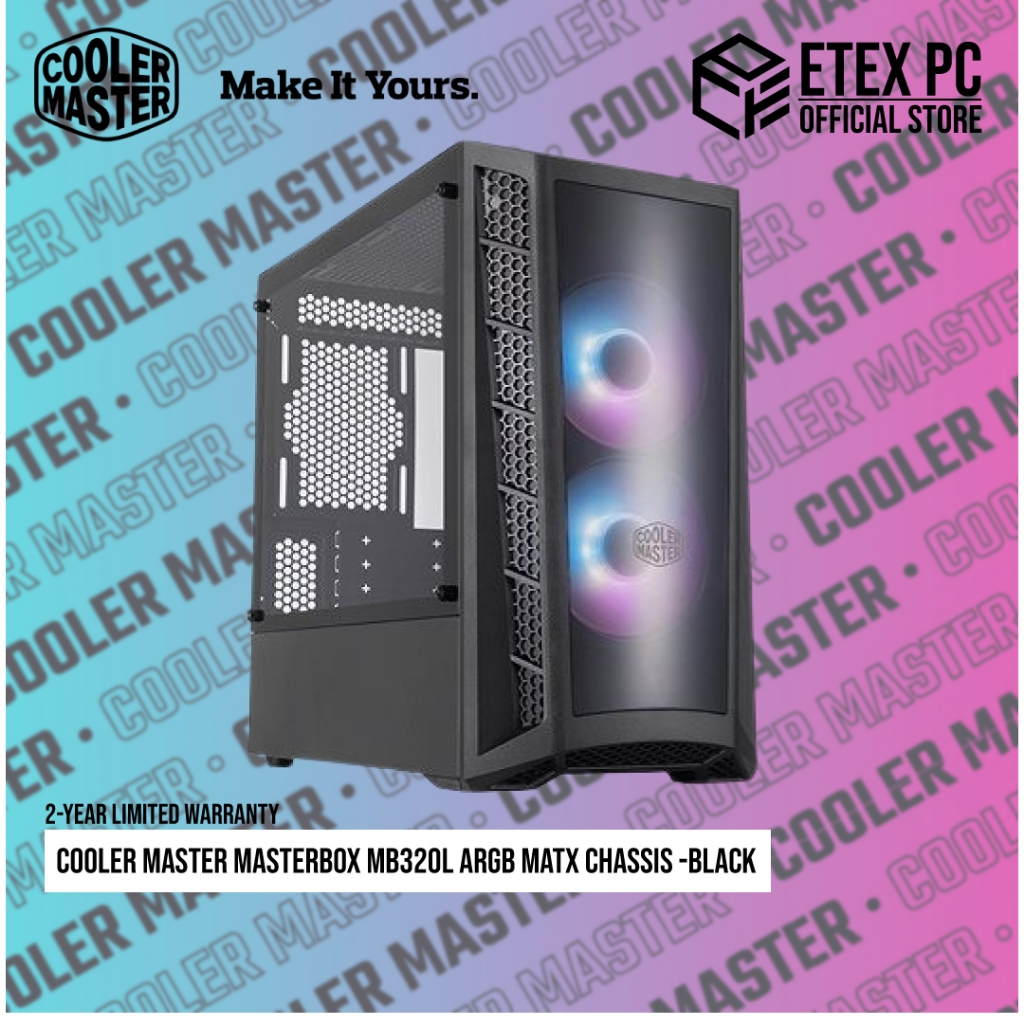 Cooler Master MasterBox MB320L ARGB mATX Chassis -Black # MCB-B320L ...