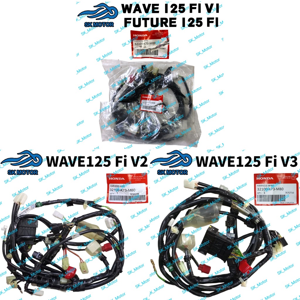 Honda FUTURE 125 FI WAVE 125 FI V1 V2 V3 Original Wire Harness Wiring ...