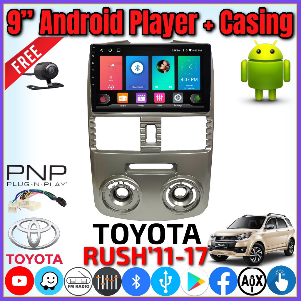 Toyota Rush 2011-2017 (2GB/4GB RAM +32GB/64GB ROM) 9" Android Car ...