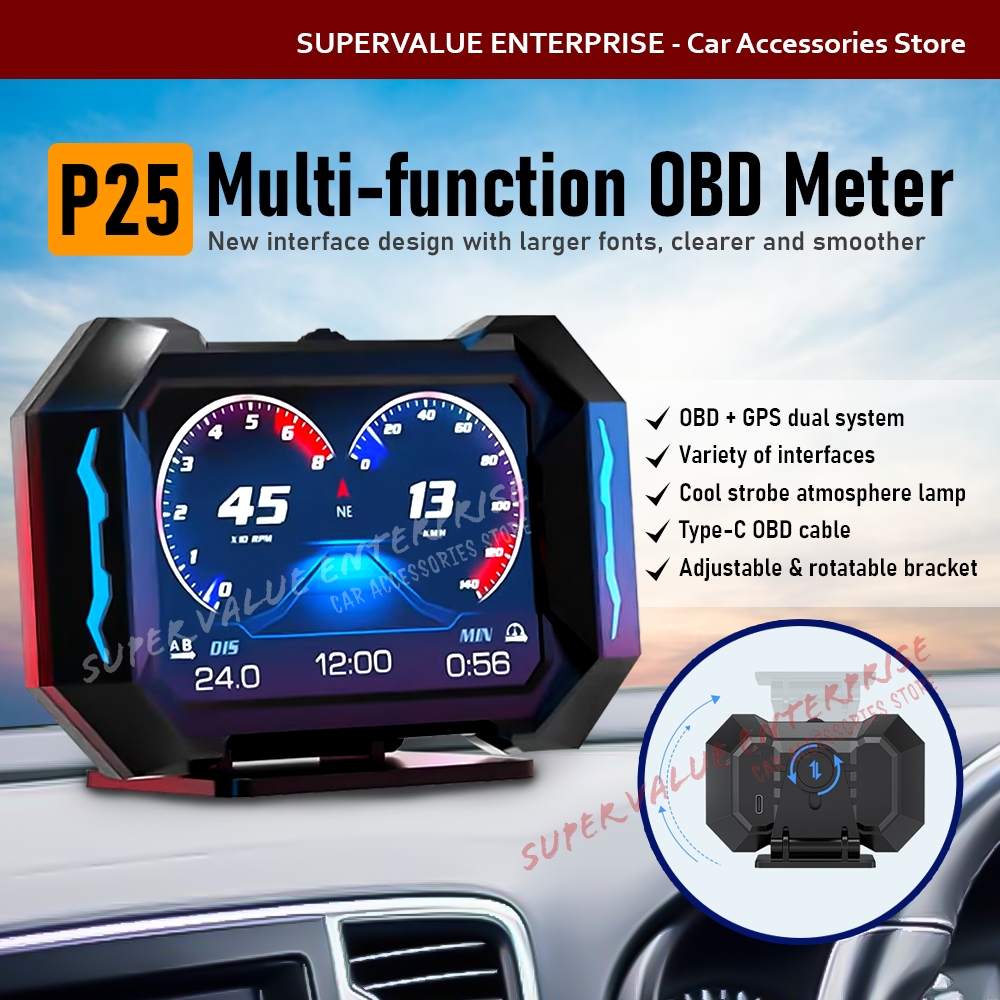 P25 OBD Gauge Meter OBD2 Meter DIGITAL METER Perodua Myvi Proton Speed ...