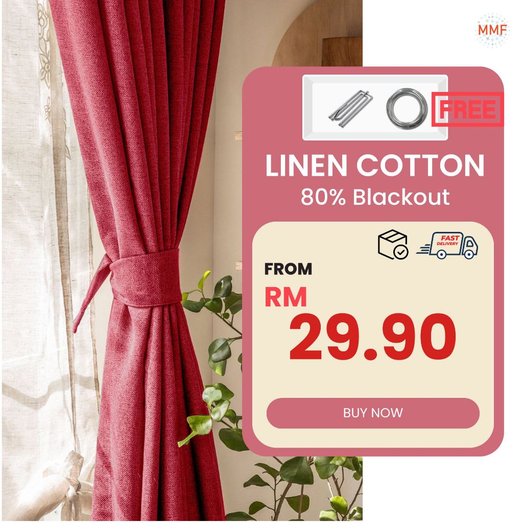 25/8 LTD| Langsir Curtain 80% Blackout Langsir Pintu Sliding Curtain ...