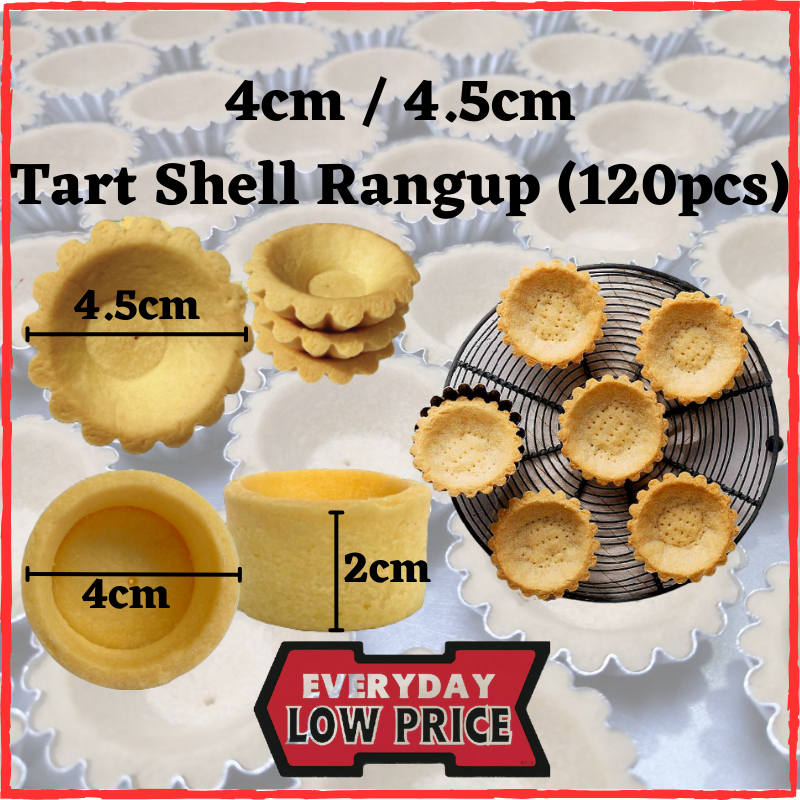 96pcs/120pcs Tart Shell Mini 4cm/4.5cm Shell Tart Rangup Hokkaido Harga ...