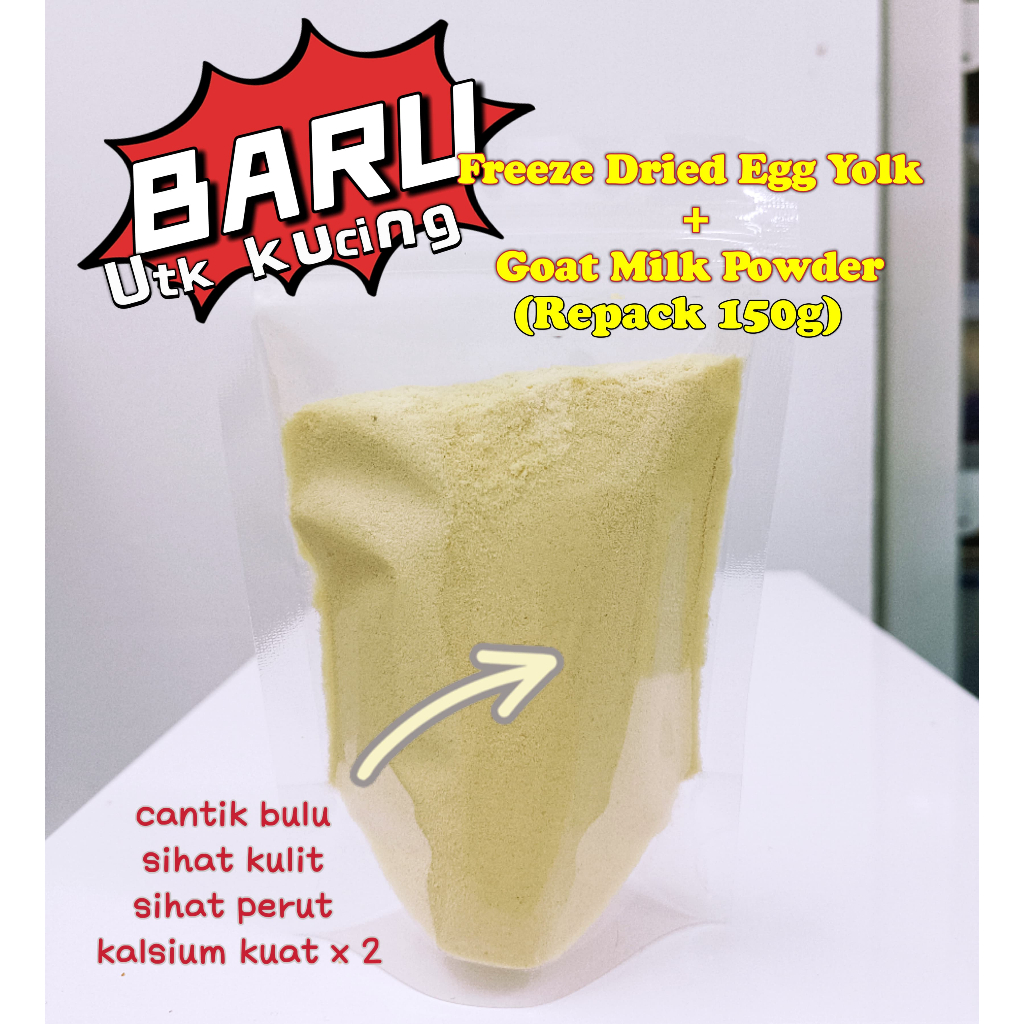 FREEZE DRIED EGG YOLK + GOAT MILK POWDER FOR PET (150G) | Shopee Malaysia