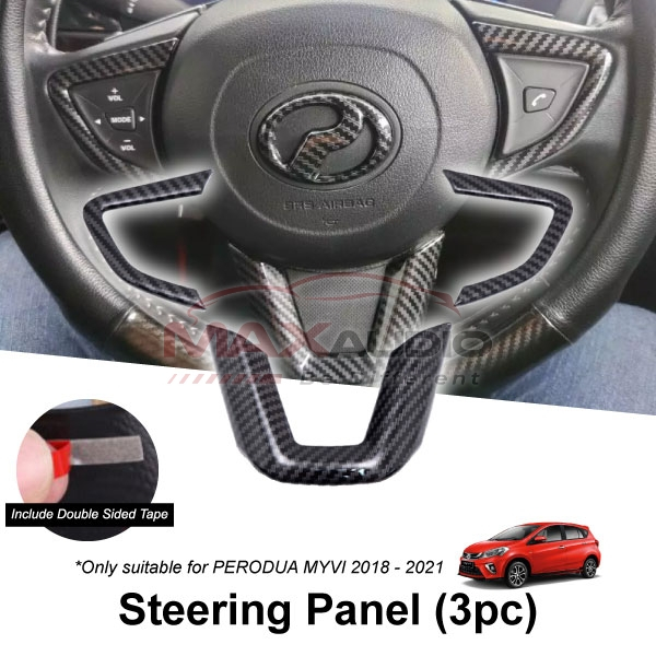 PERODUA MYVI G3 2018 2024 Carbon Fiber Interior Accessories Steering handle Emblem Gear Trim Cover Shopee Malaysia