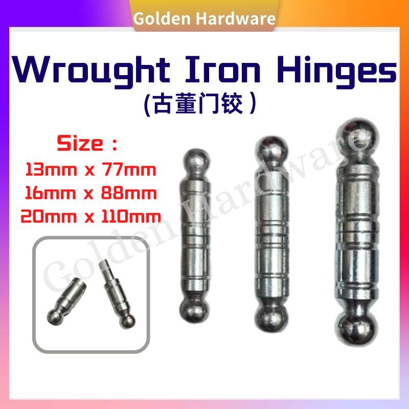 1 Pcs - Wrought Iron Hinges 13mm ,16mm ,20mm / Round Hinges / Gate Door ...