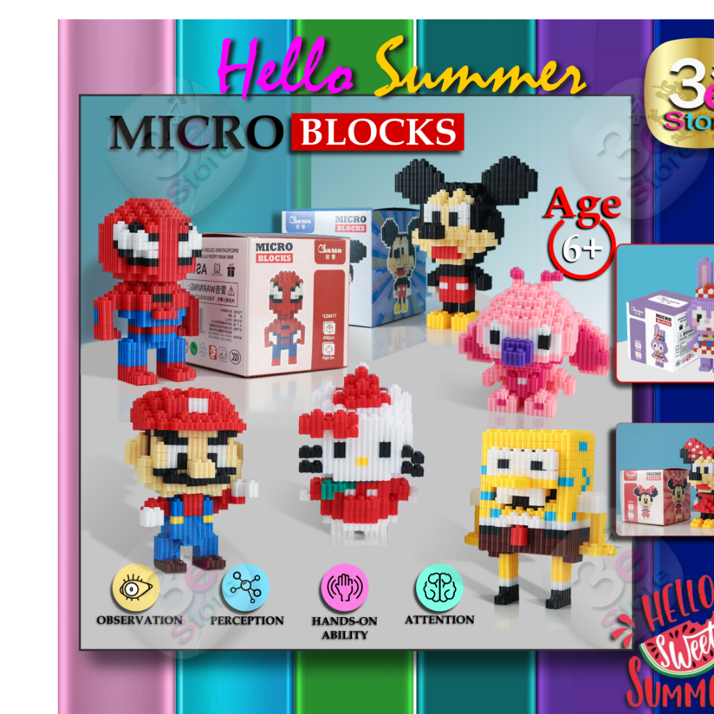 3D Micro Block Cute Block Mini Block DIY Character Model Building ...