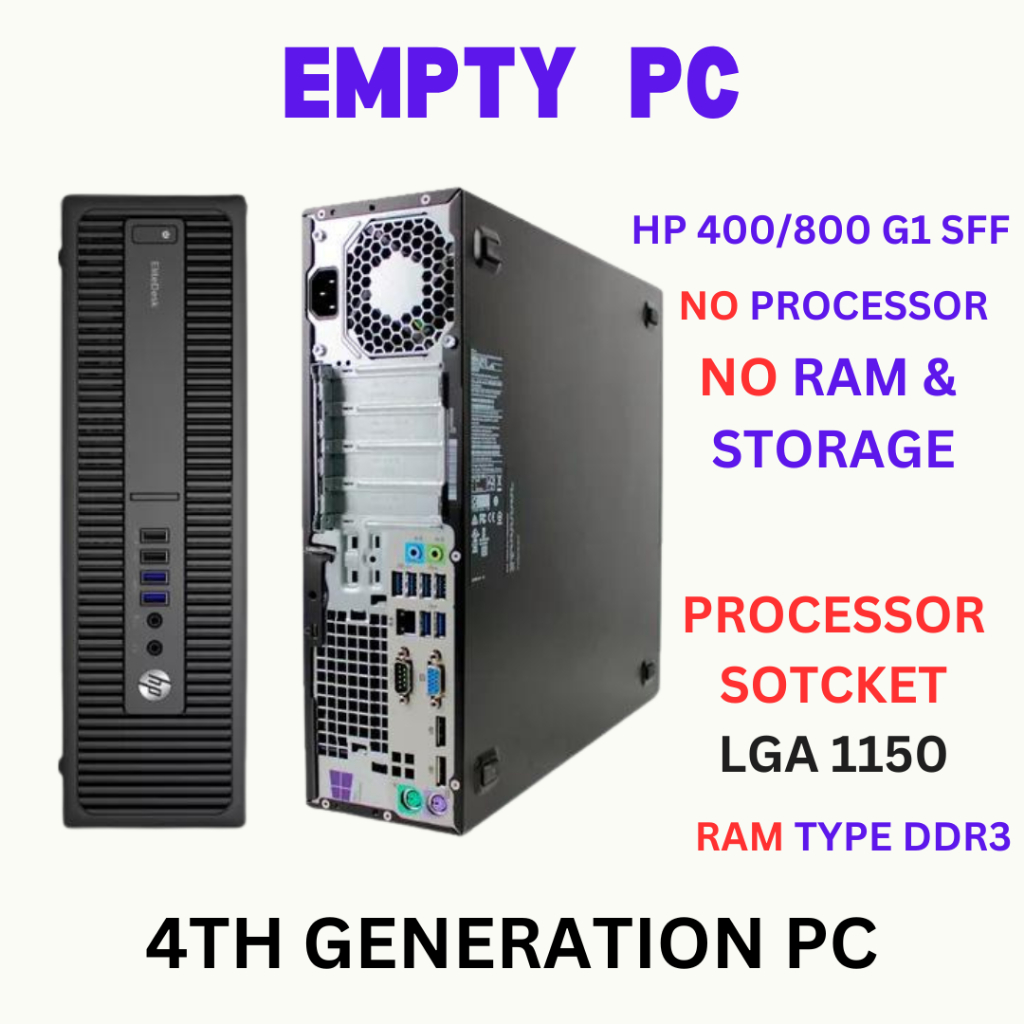 HP 800/400 G1 DDR3 RAM 4th Generation Processor No RAM/ NO Storage/ No ...