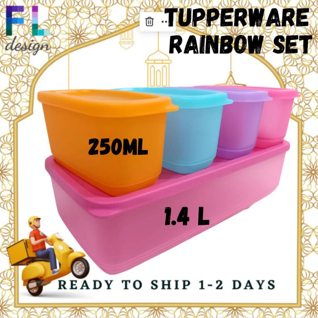 Tupperware Flying Rainbow Set 5 IN 1 Berkas makanan Hari Guru ...