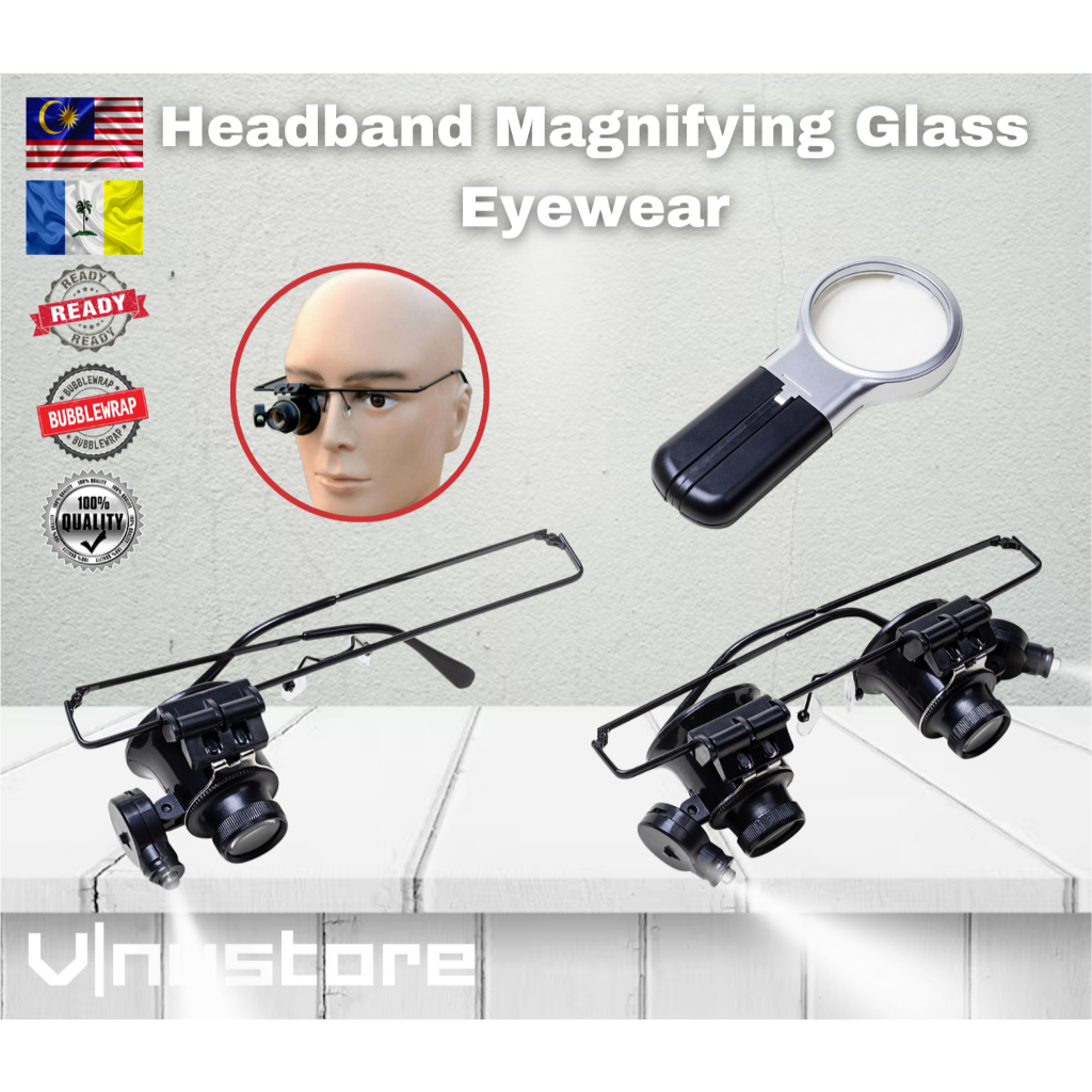Magnifying Glass Eyewear 20X with LED Light Single and Double Mirror ...