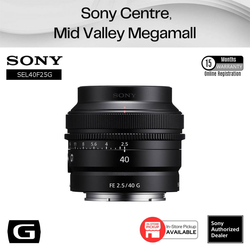 Sony FE 40mm F2.5 G Full Frame Compact & superbly-built standard prime G lens - SEL40F25G ...