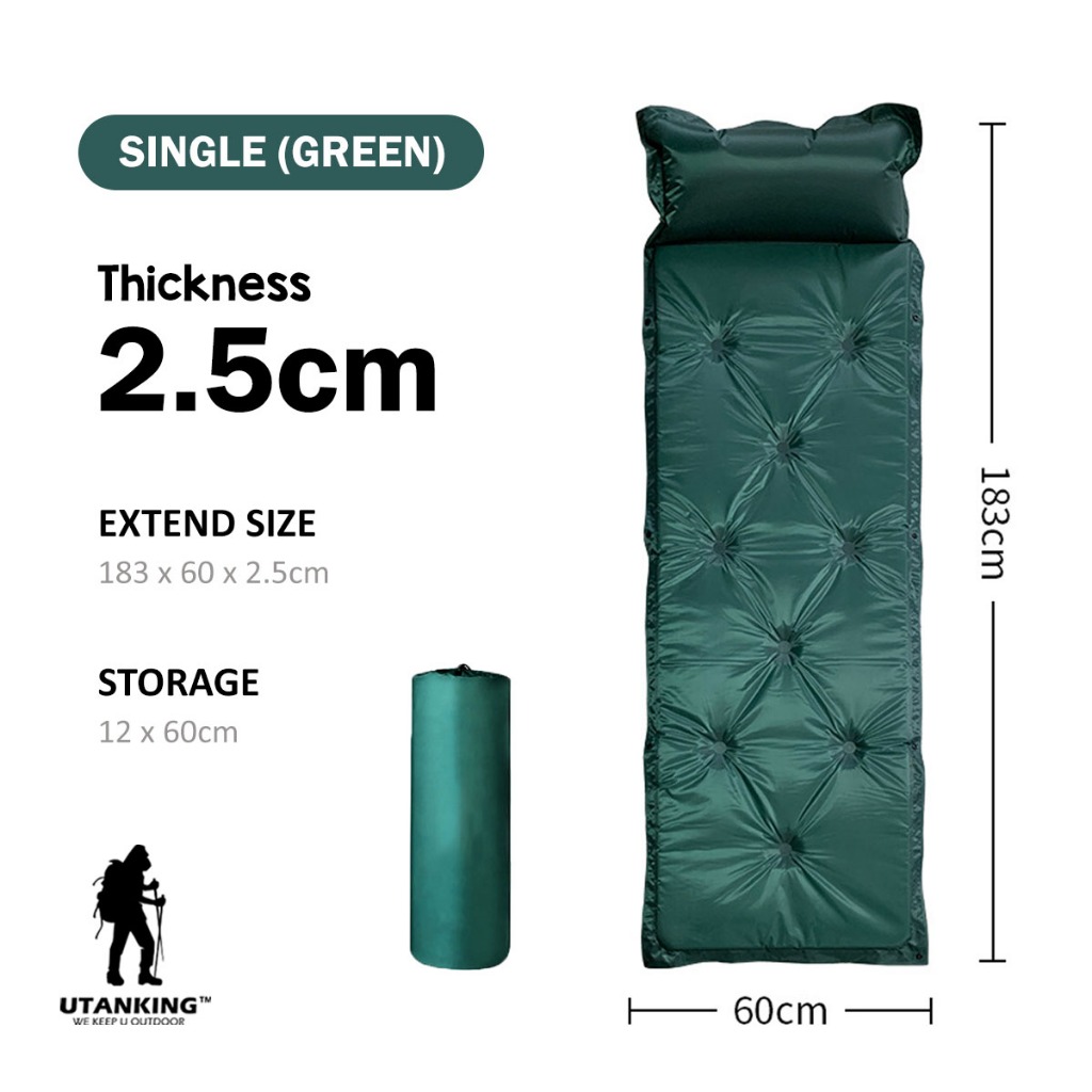 UtanKing™ Fast Auto Inflatable Mattress Single Double Sleeping Camping ...