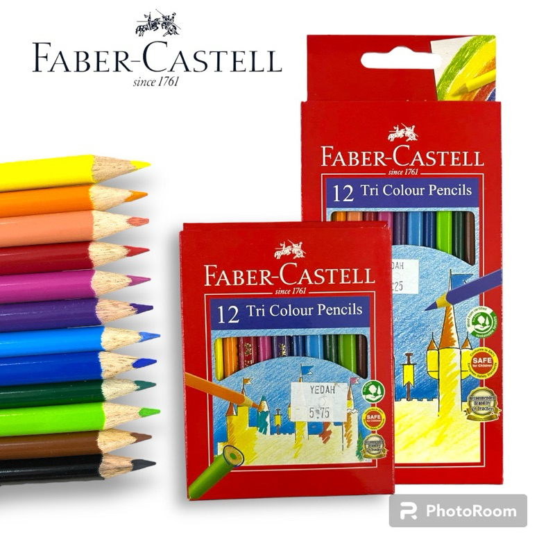 Faber Castell 12 Tri Colour Pencils 🎗️ 🌀Readystock🌀 | Shopee Malaysia