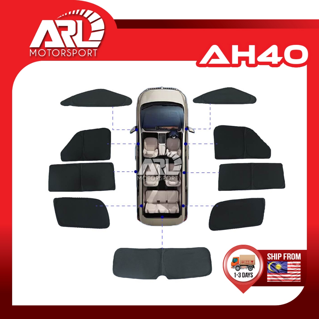 Toyota Alphard Vellfire Rear Front Side Door Window Split Sunshade ...